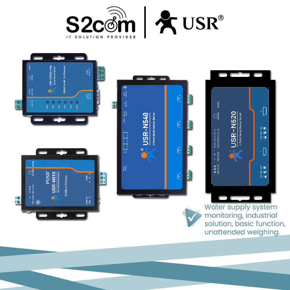 PUSR USR-N410S-N510-N520-N540-N580 RS232 RS485 RS422 1/2/4 Port ...