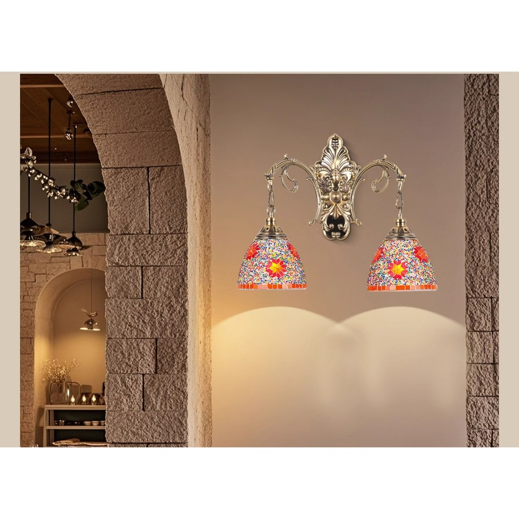 Turkish Mosaic Wall Lamp Retro Colorful Glass Mosaic Light Romatic ...