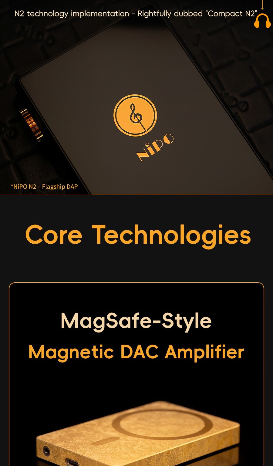 NiPO A100, Portable DAC and Amplifier: Nano-etched aluminum chassis ...