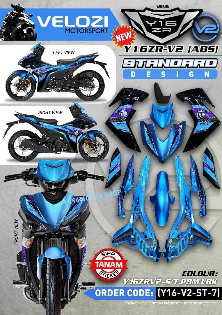 100% ORIGINAL VELOZI BUTTERFLY SIAP TANAM / TAMPAL COVER SET Y15 Y16 V1 ...