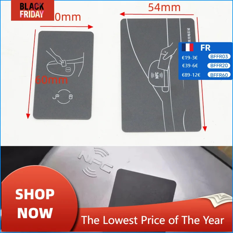 Car Rearview Mirror Smart NFC Card Remote Key For BYD Seal Dolphin Atto ...