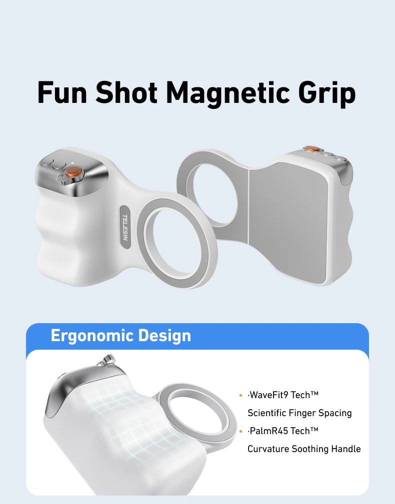 TELESIN Magnetic Phone Camera Shoot Hand Grip Phone Holder Shooting Aid ...