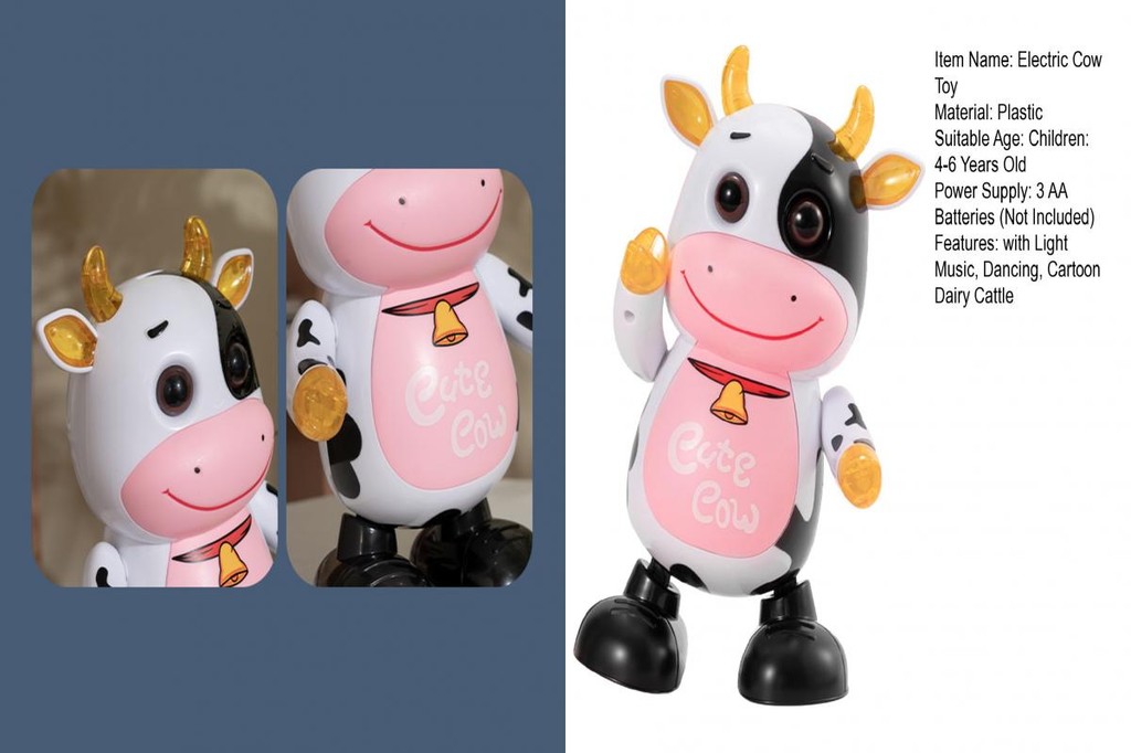 Yuxihon| Electric Cow Toy Moving Eyes Cow Toy Dancing Cow Toy with Led ...