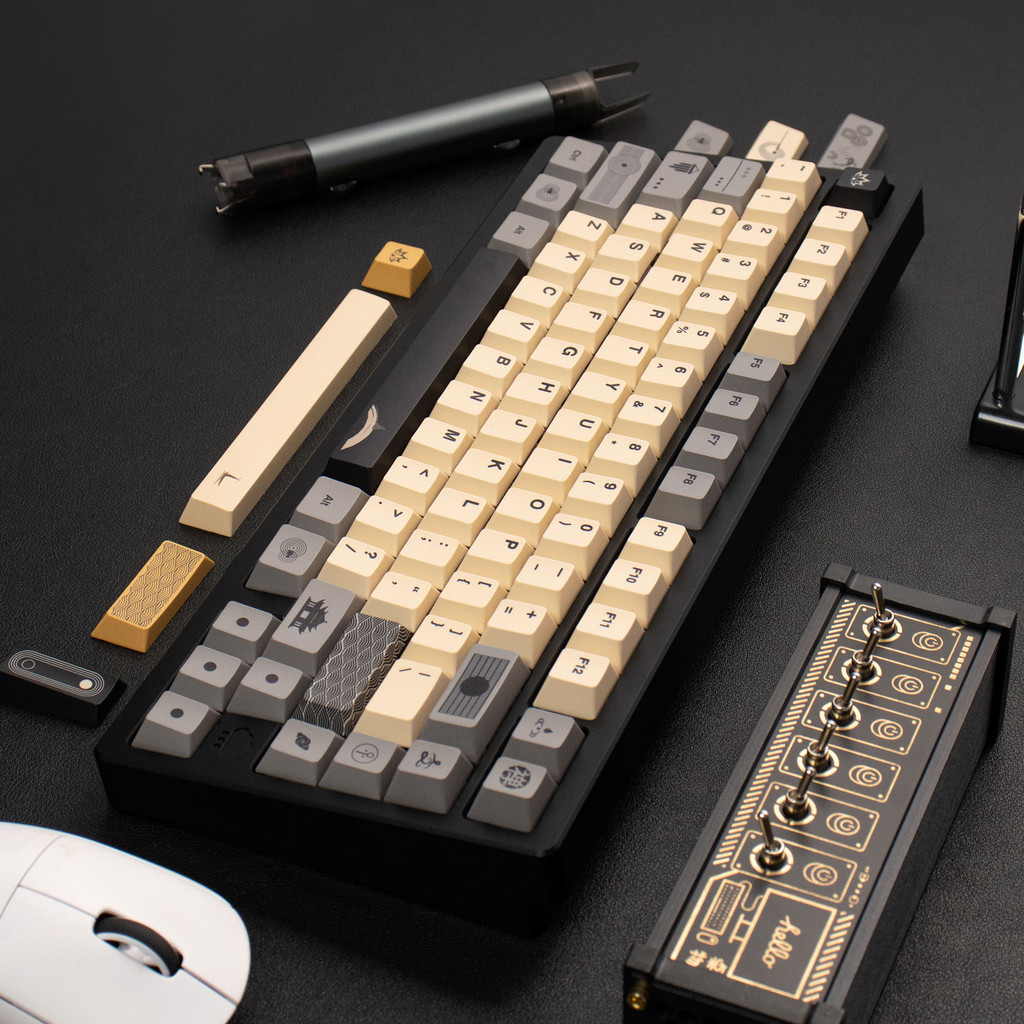 Temple Keycaps PBT Cherry Profile 148 Keys Grey / off-white / sand ...