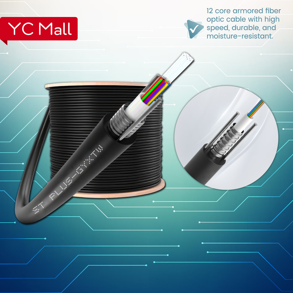 12 Core Singlemode Outdoor Armoured GYXTW Fiber Optic Cable 1 Meter ...