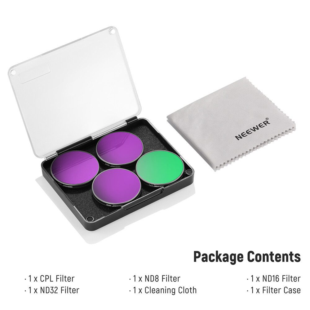NEEWER Filters Set for DJI Osmo Action 3/4/5 Pro, CPL ND ND1000 ND/PL ...