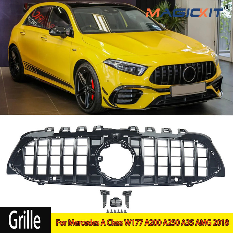 W177 A35 A45 Style Auto Front Bumper Panamericana GTR Grille 2019 2020 ...