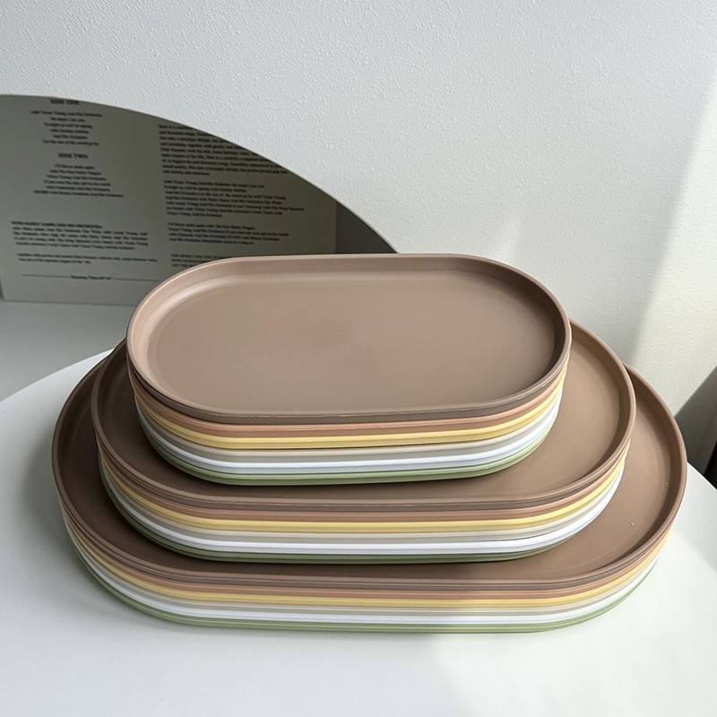 Simple Pure Color Trays Tableware Dessert Platers Ins Style Table ...