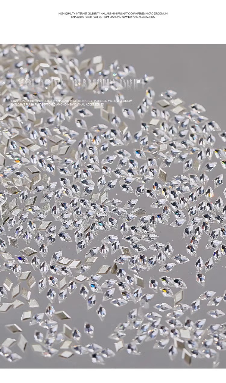 Nail Art Sticker Nail Rhinestones Diamond Crystal Zircon 5A White Shiny ...