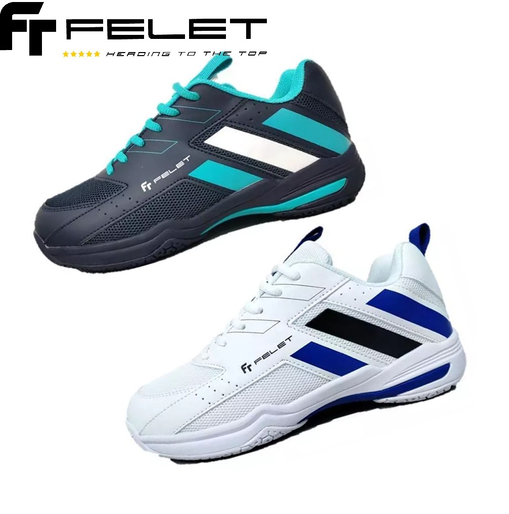 Felet BS977/BS978 Badminton Shoes White / Blue Kasut Badminton | Shopee ...