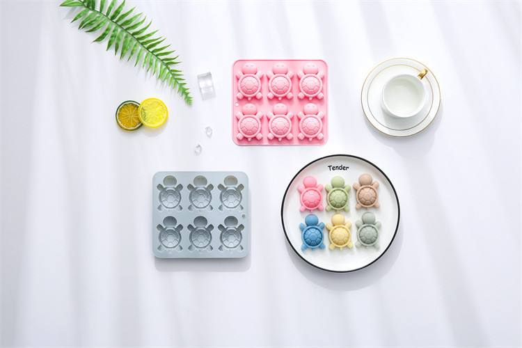 6-Cavity Turtle-Shaped Silicone Mold Jelly Chocolate Pudding Mold Ice ...