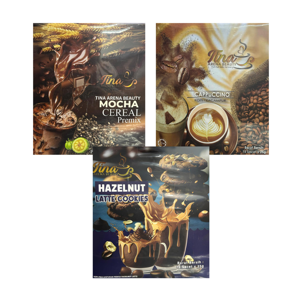 TINA Kopi 15s Coffee Arena Beauty Cappucino Hazelnut Latte Mocha Cereal ...