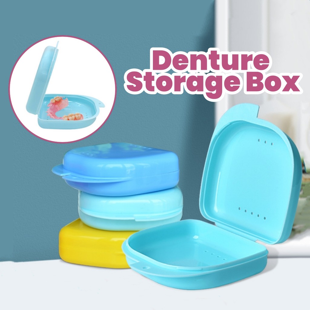 Denture Retainer Storage Box with Air Hole Portable Mouth Guard Box ...
