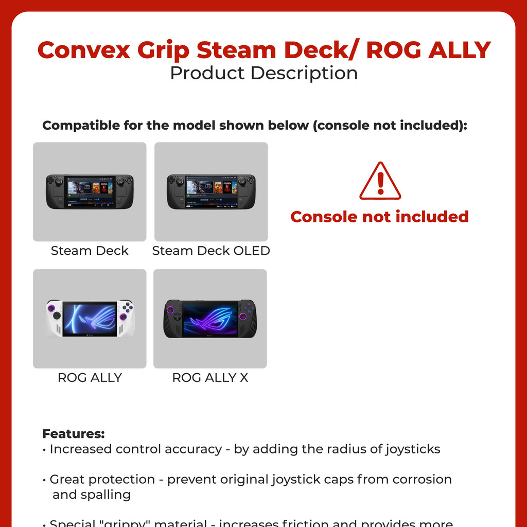 Skull & Co Convex Steam Deck OLED ROG ALLY Gaming Console Thumb Grip ...