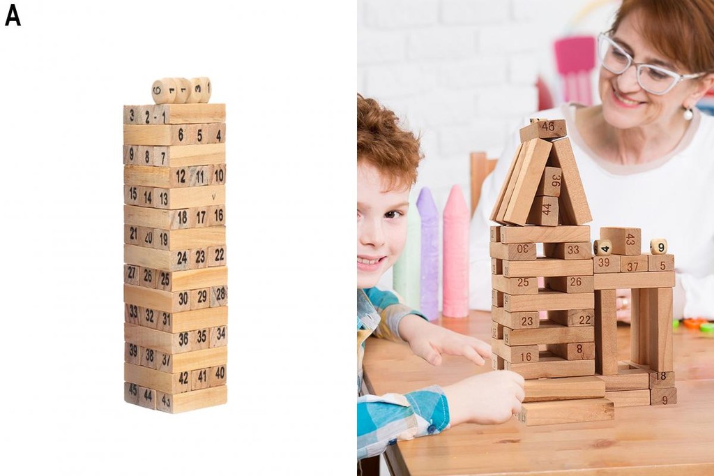 Building Kids Block Stacking Game Building Block Tumbling Tower Game ...
