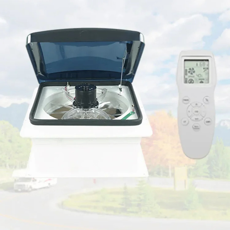 280x280mm RV roof hatch 6 levels manual caravan roof fan with LED light ...