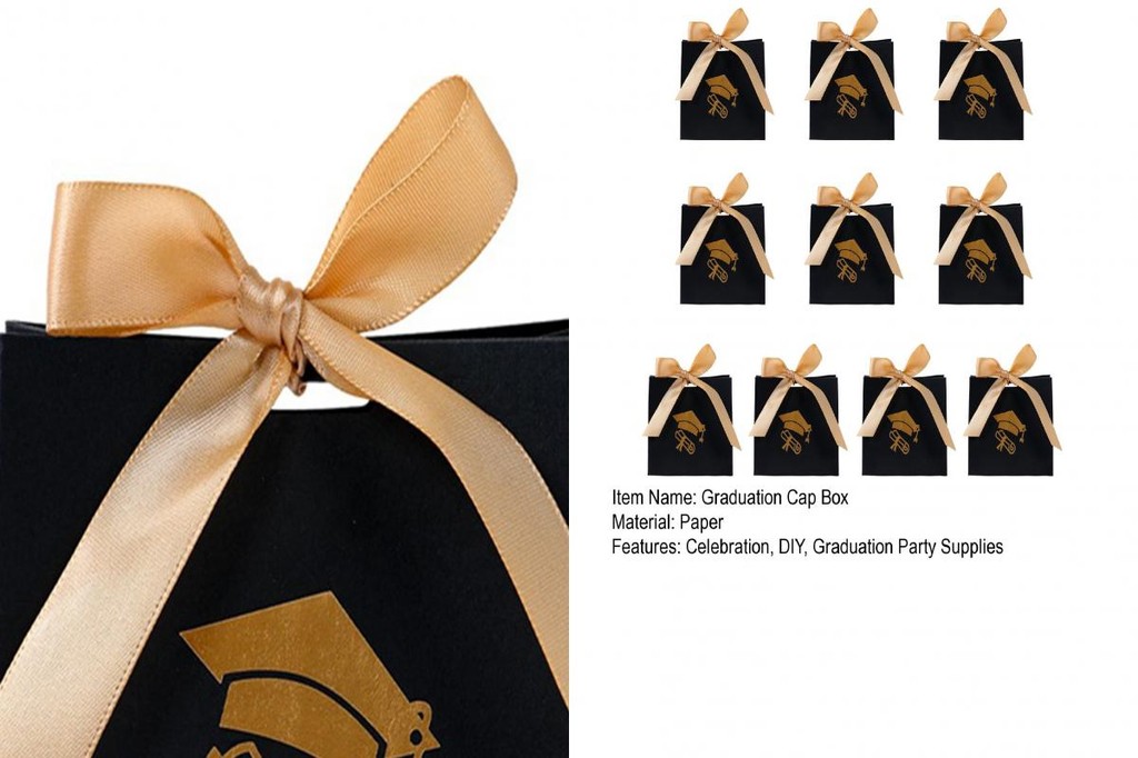 UJA- Graduation Cap Patterned Box Graduation Party Supplies Class of ...