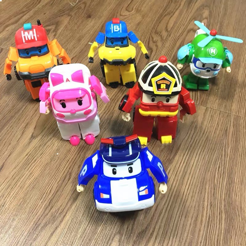 Transforming Police Car Sheriff Polly Robot Transforming Toy Amba Haili ...