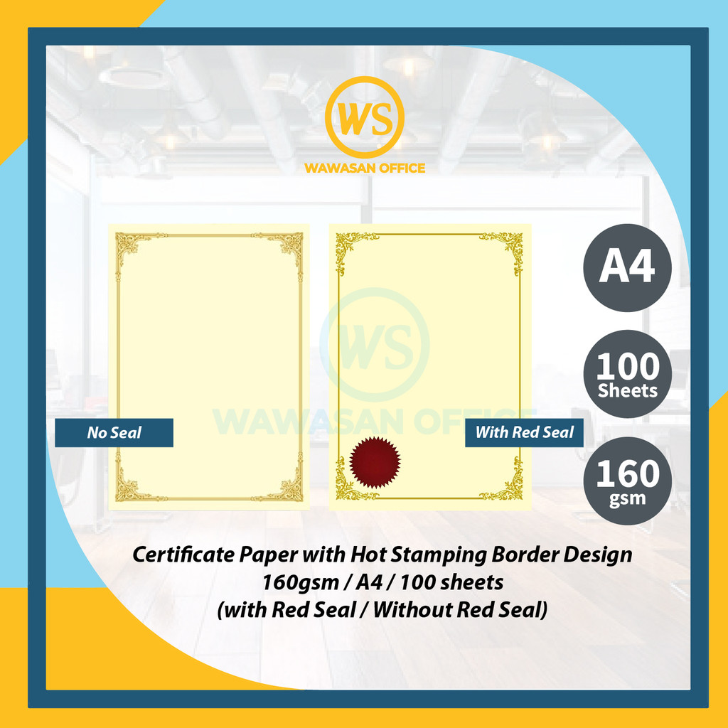 Certificate Paper / Kertas Sijil A4 / Kertas Sijil Kosong / Kertas ...