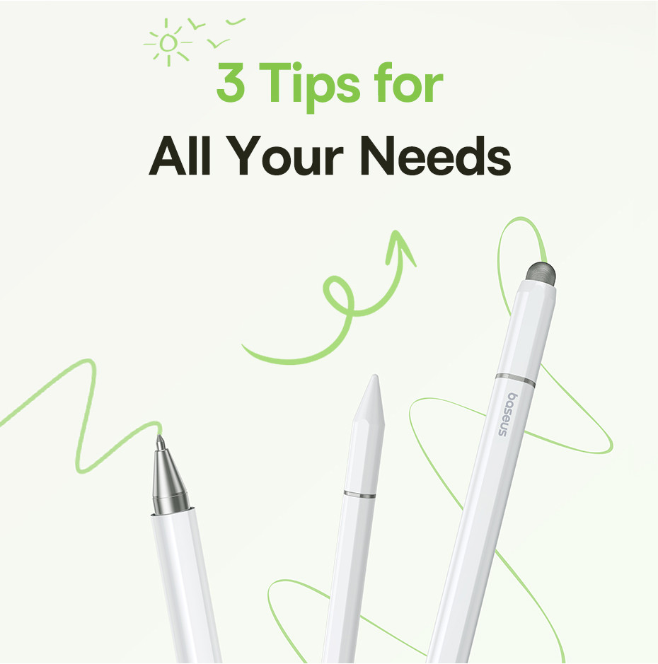 Baseus Smooth Writing 3 3-in-1 Passive Stylus Point Stylus for Touch ...