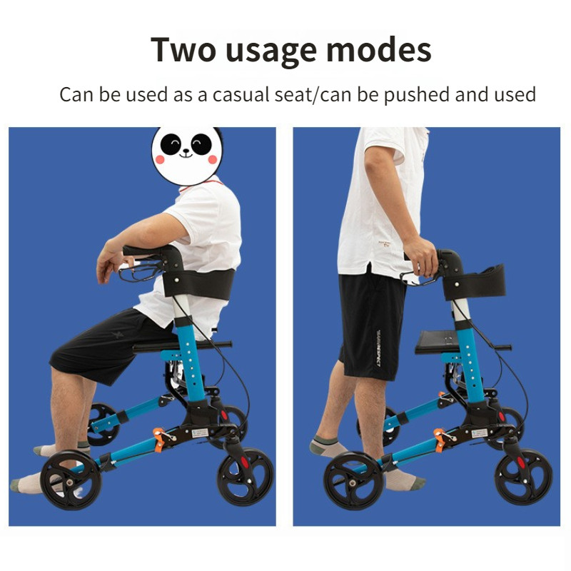 Outdoor Portable Elderly Walking Cart Foldable Aluminum Alloy Walking ...