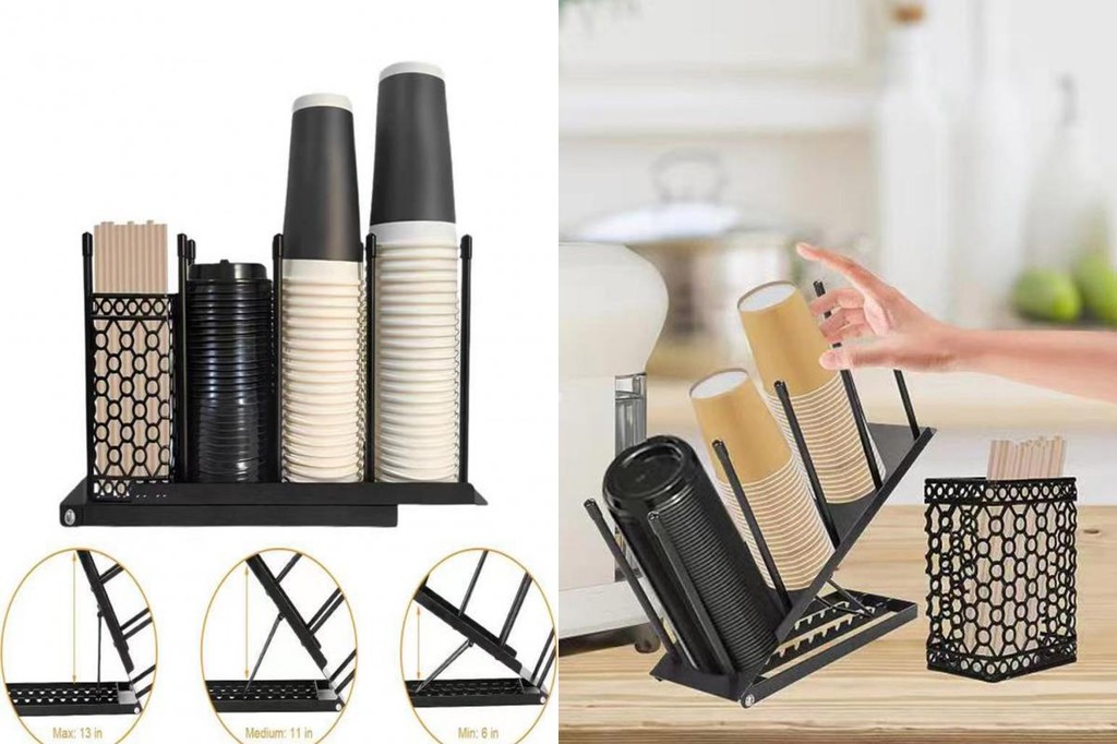 Coffee Cup Lid Holder Coffee Bar Accessory Holder Adjustable Coffee Cup ...