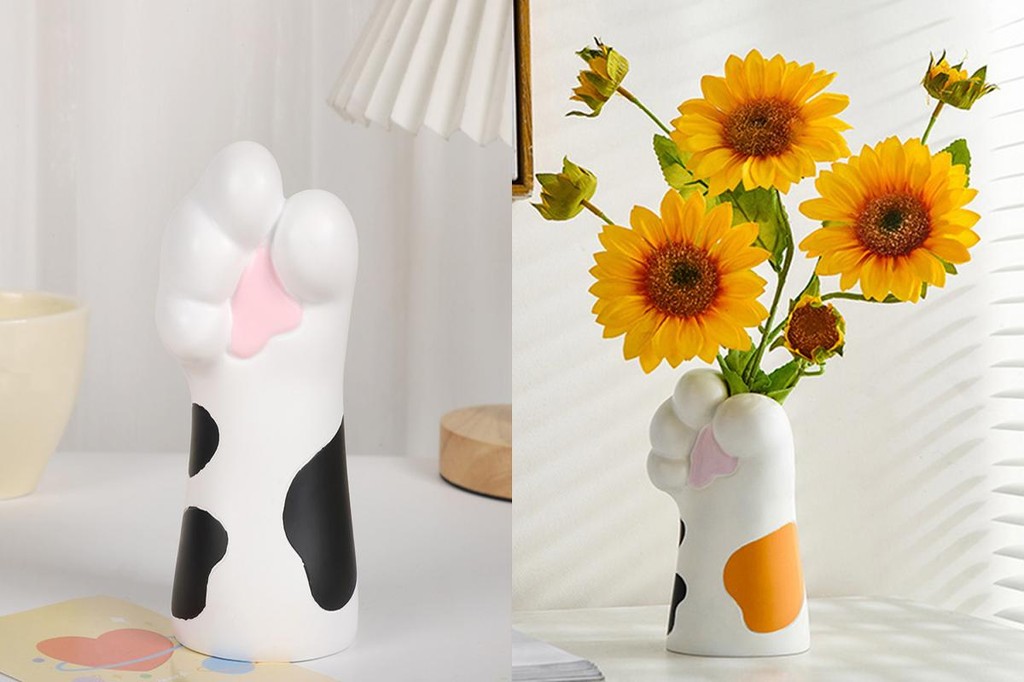 Dottam| Resin Cat Paw Decor Cat-themed Resin Vase Adorable Cat Paw Vase ...