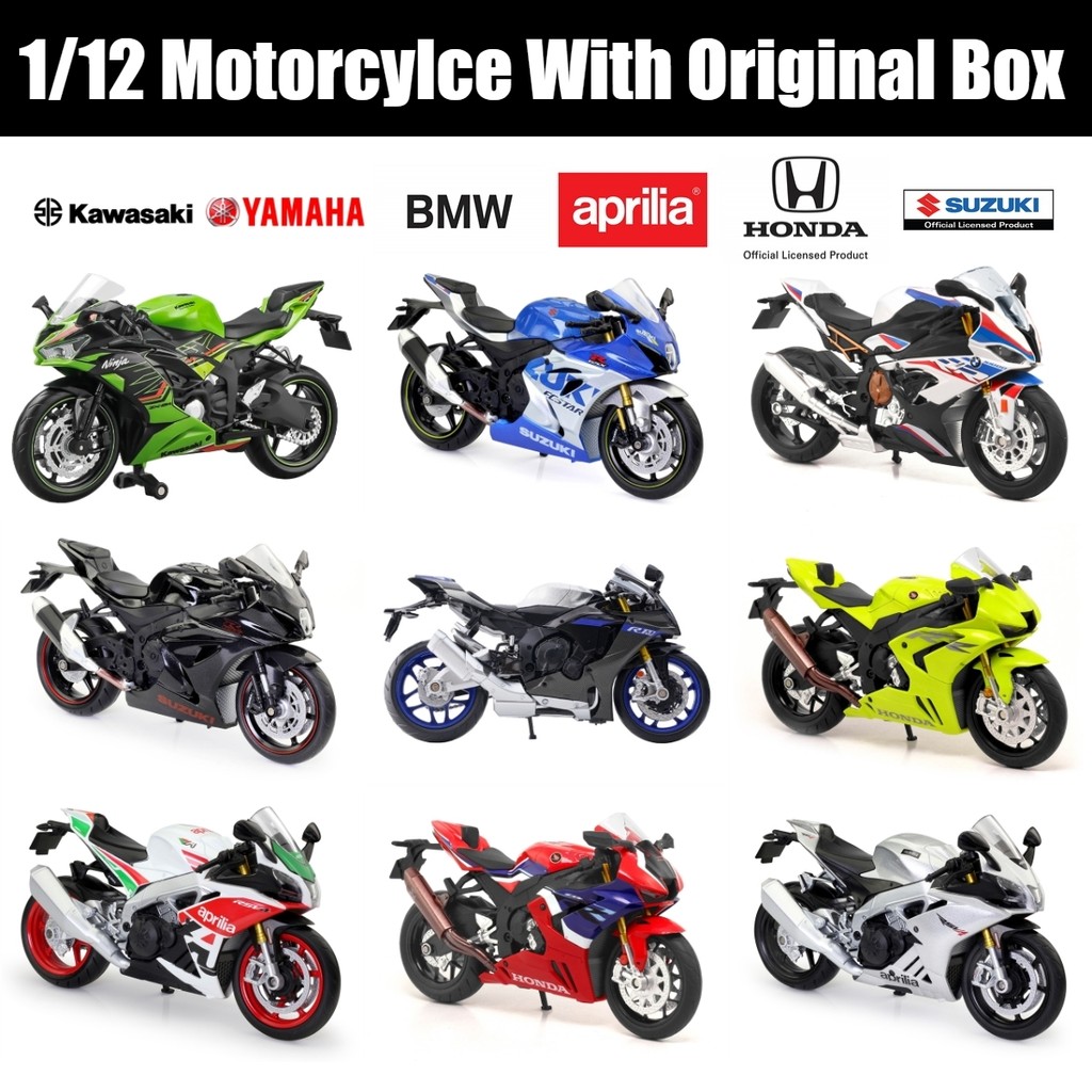 Motorcycle Toy Model 1/12 Kawasaki Ninja Suzuki Yamaha Honda CBR ...
