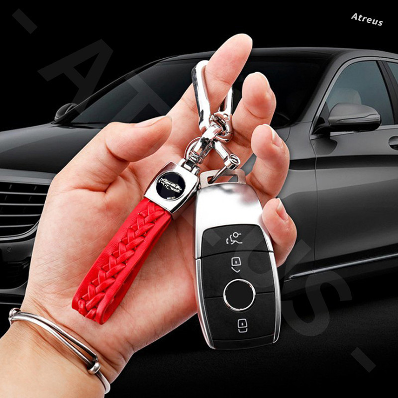 Volvo Car Logo Keychain Fashion Car Leather Key Chain Remote Control ...