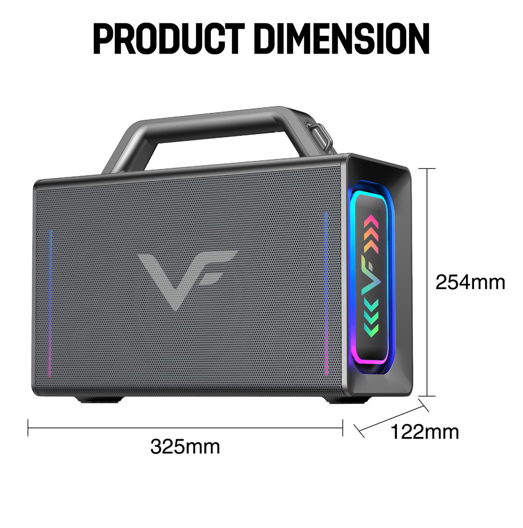 Vinnfier Tango XT9000 WMU MAX 250W Karaoke Portable Bluetooth Speaker with Sound card Mixer ...