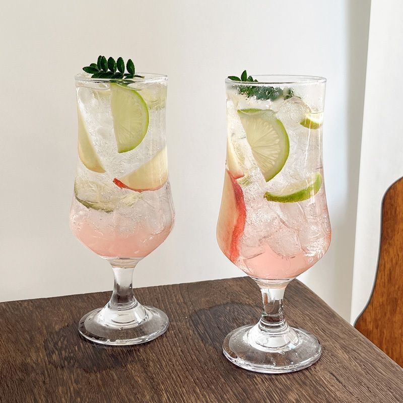 Simple Goblet Cocktail Glass Large Capacity Drink Glass Juice Cold ...