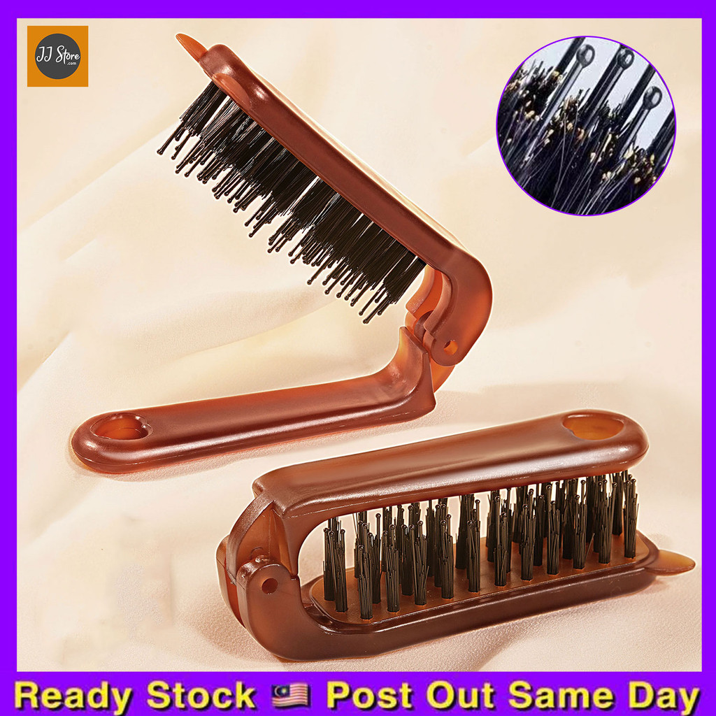 Mini Compact Brush Bristle Hair Comb Scalp Massage Portable Fluffy ...
