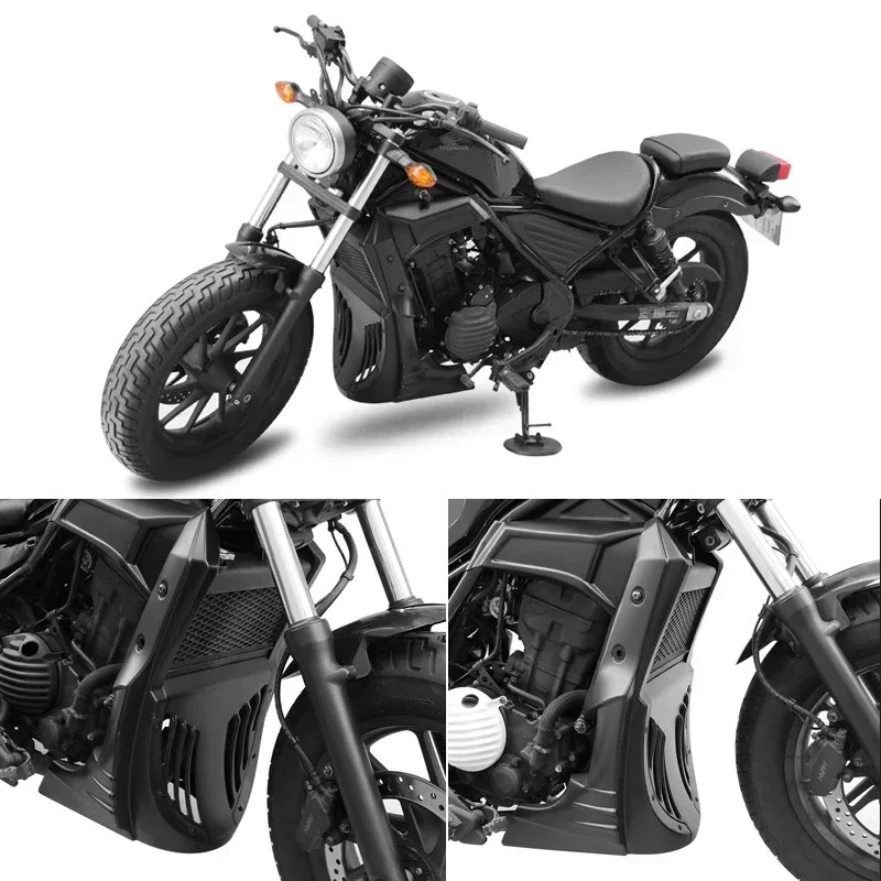 Black Motorcycle Lower Chin Fairing Under Front Spoiler Cover Belly Pan ...