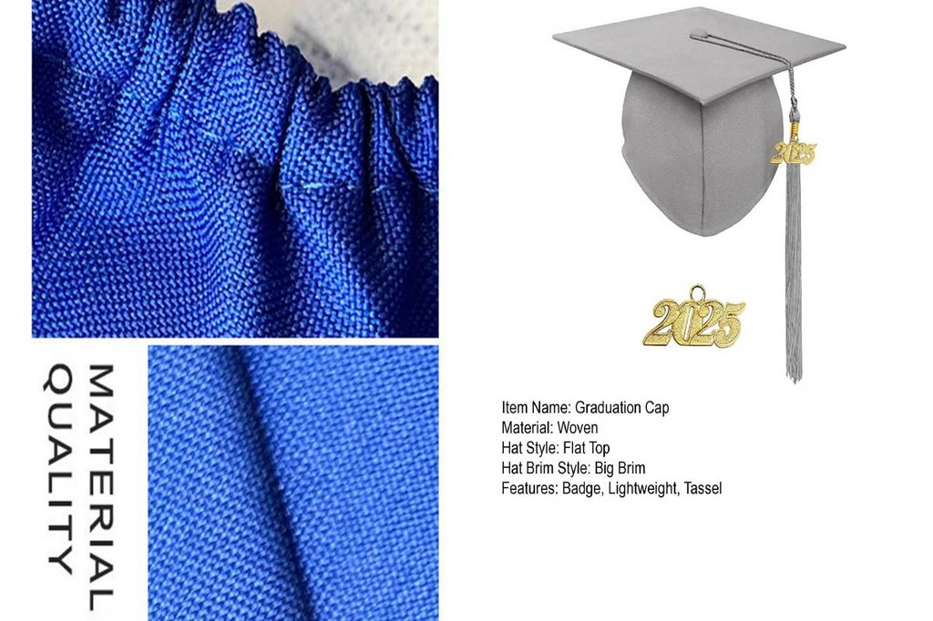 danaka Woven Fabric Graduation Cap Bachelor Graduation Hat 2025 ...