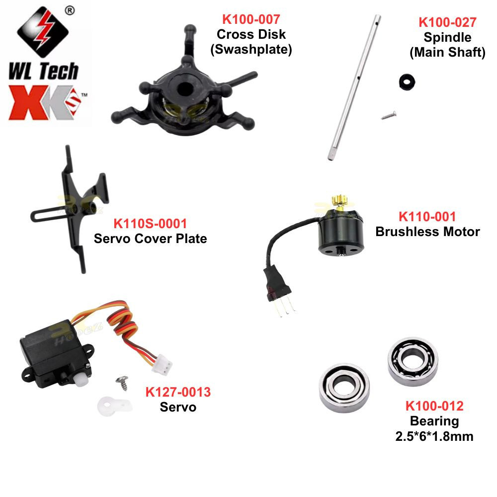Wltoys XK K110S K110 V977 RC Helicopter Accessories Canopy Motor Blade ...