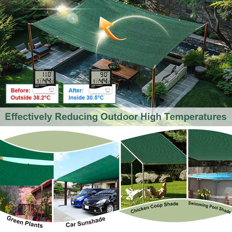 Large Size Green Sun Shade Net Outdoor Anti-UV Car Awning Garden ...