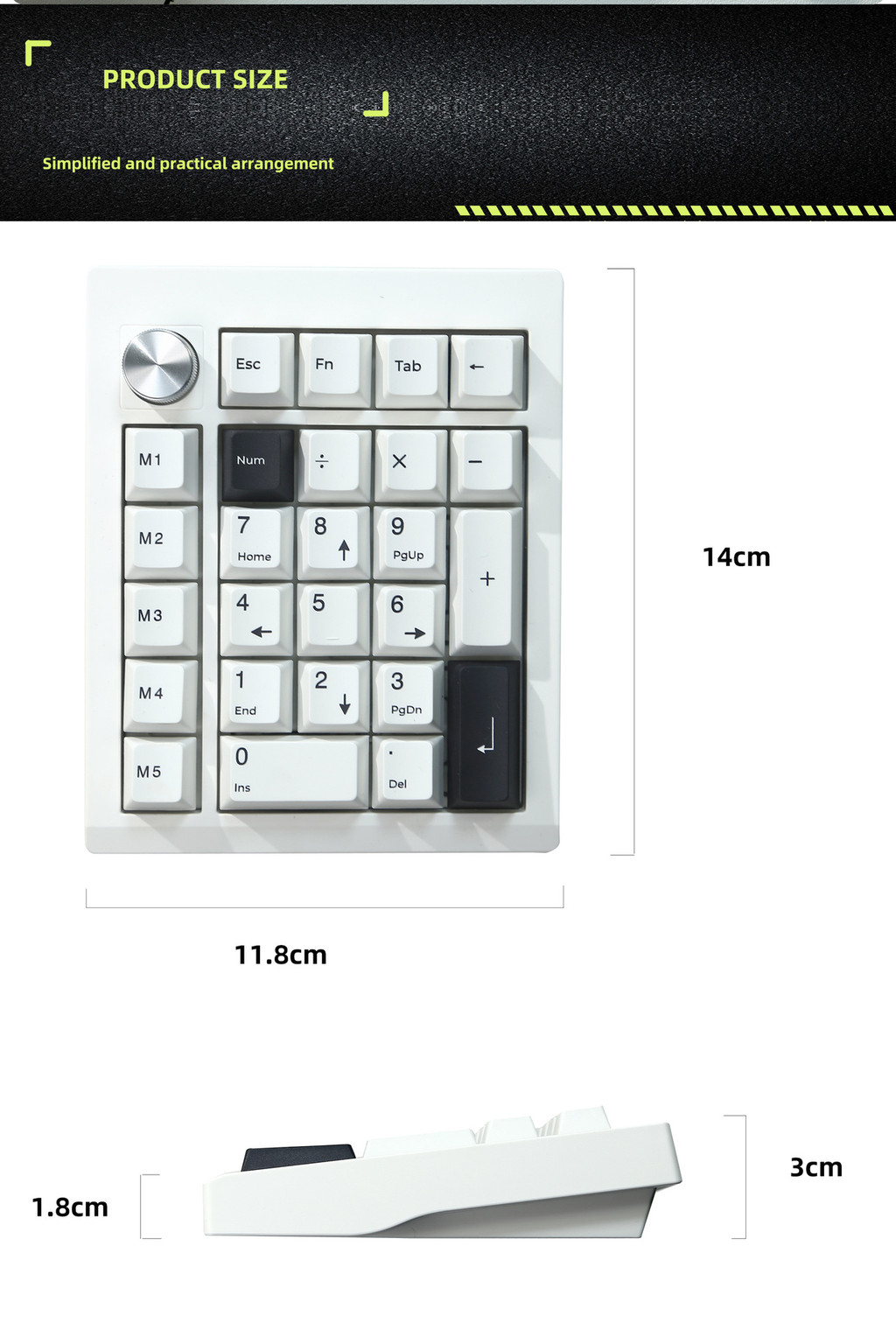 ZUOYA GMK26 Tri Mode Wireless Mechanical Digital Keypad Bluetooth 2.4G Knob QMK/VIA Hot-swap RGB ...
