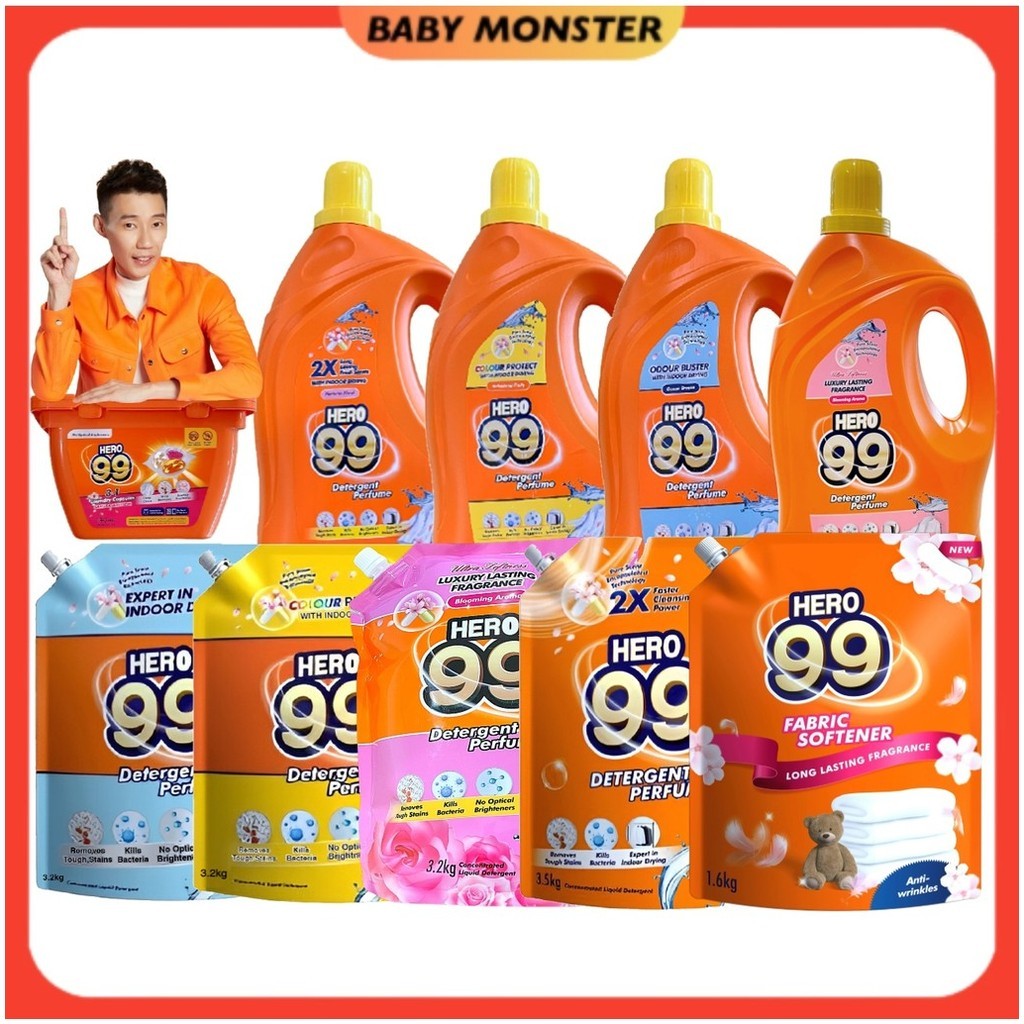 🔥HARGA BORONG🔥BMS HERO 99 Liquid Detergent Perfume Fabric Softener Laundry Capsule Detergen Baju ...