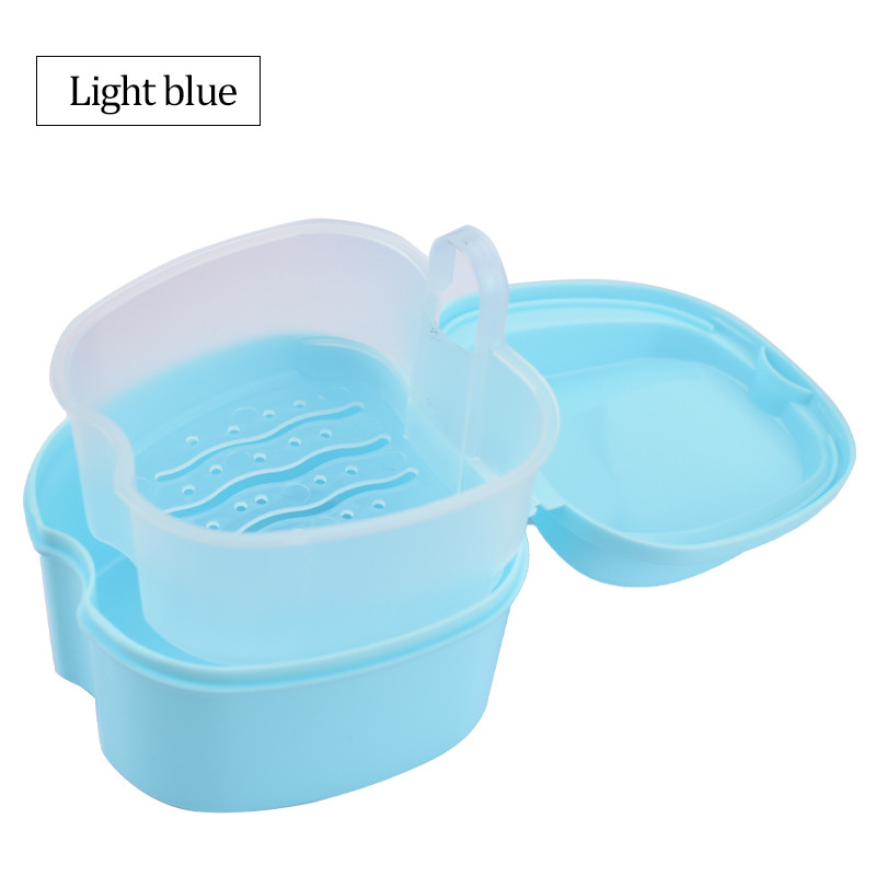 Denture Bath Box Cleaning Teeth Case Dental False Teeth Storage Box ...