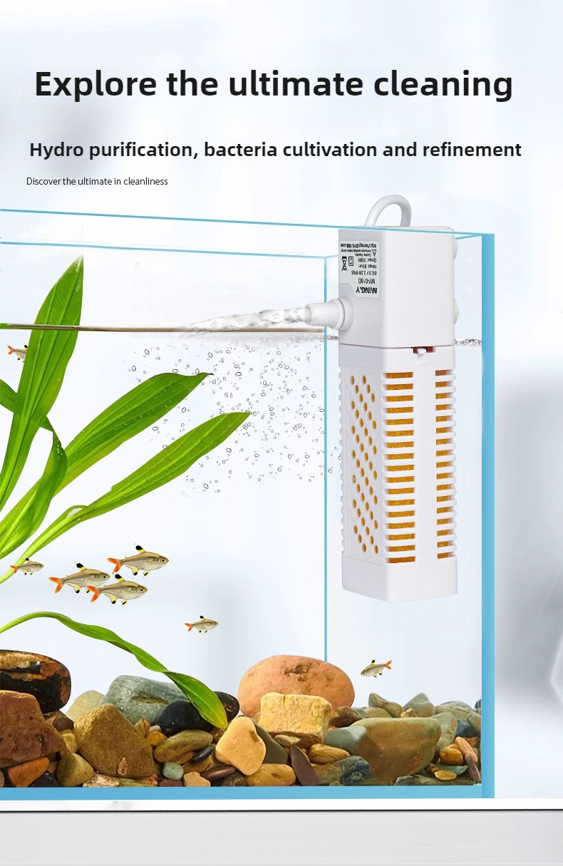 Fish tank Multi-function silent usb filter Small aquarium submersible ...