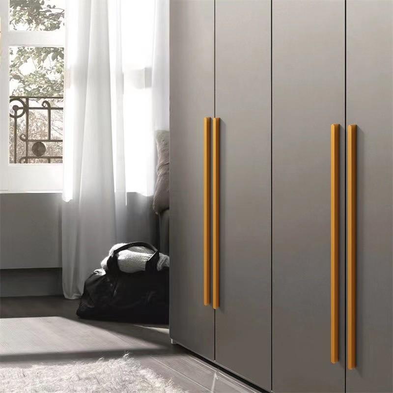 Modern Simple Drawer Handle T-Shaped Round Head Black Wardrobe Door ...