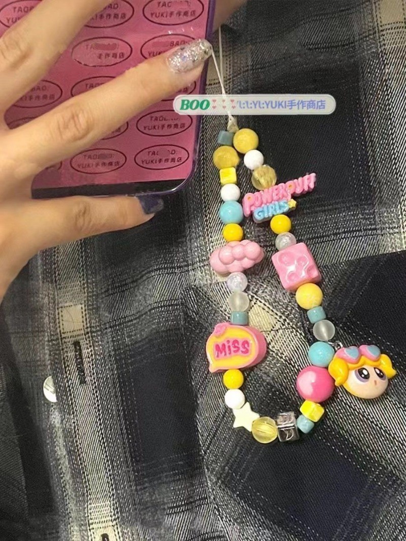 The Powerpuff Girls Phone Chain Blossom Bubbles Buttercup Cute Cartoon ...