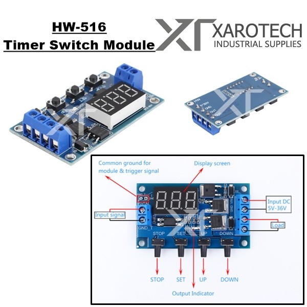 HW-516 DC 12V 24V LED Time Delay Relay Trigger Cycle Timer Switch ...