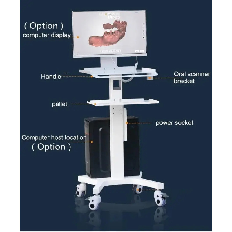 Dental Lab Equipment Scanner Trolley Cart Bracket Tray Hoder Mobile ...