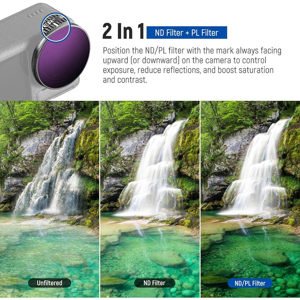NEEWER Filters Set for DJI Osmo Action 3/4/5 Pro, CPL ND ND1000 ND/PL ...