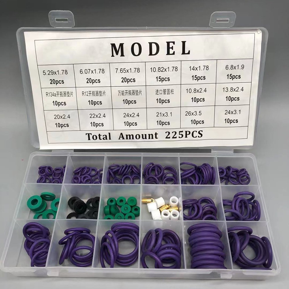 【SUFA】225pcs Car Air Conditioning R22/R134a Repair Compressor Seal O ...