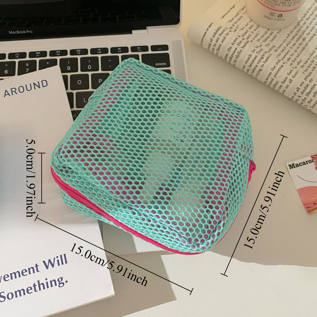 Mesh storage bag, mesh makeup bag, data cable storage bag, organizing ...