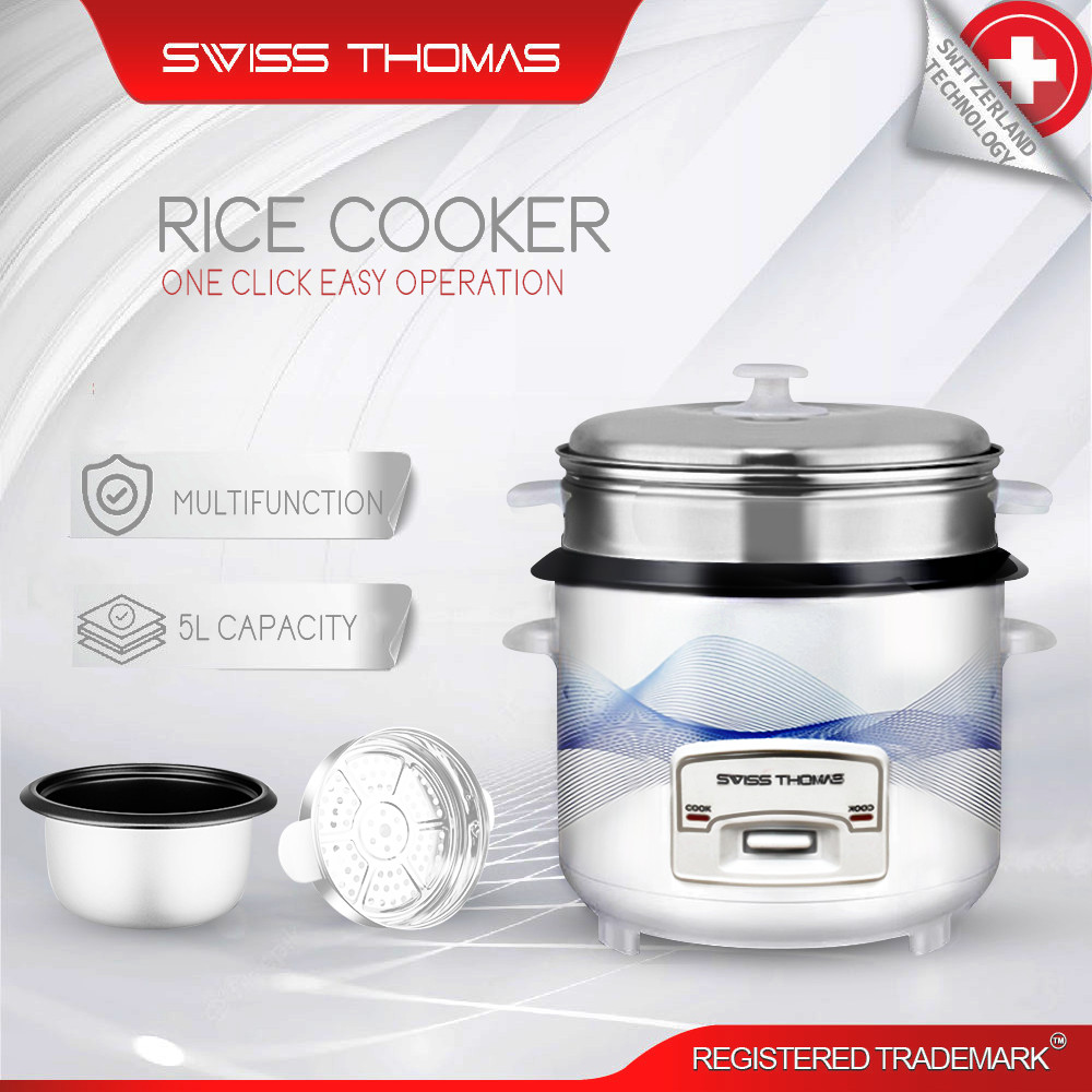 Swiss Thomas 5L Rice Cooker Steamer Multifunction Rice Cooker Non-Stick ...