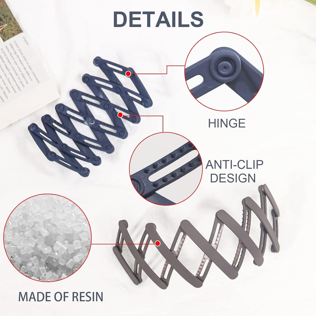 Folding Headband Anti-Slip Retractable Elegant Headband Fixed Hair ...