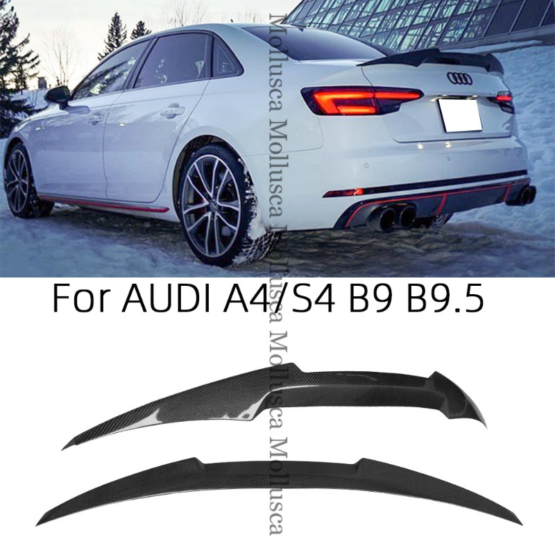 For AUDI A4/S4 B9 B9.5 Sedan M4 Style Carbon fiber Rear Spoiler Trunk ...